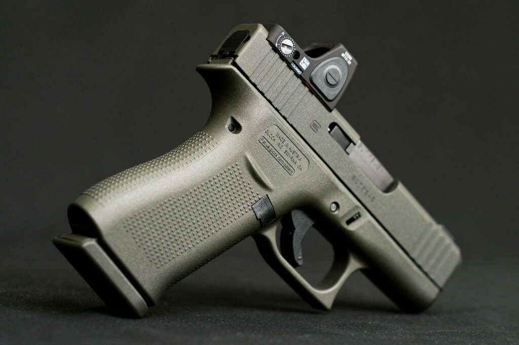 Glock 43X OD Gunmetal w/ Trijicon RMR CC 3.25 MOA – Dovetail Delete ...