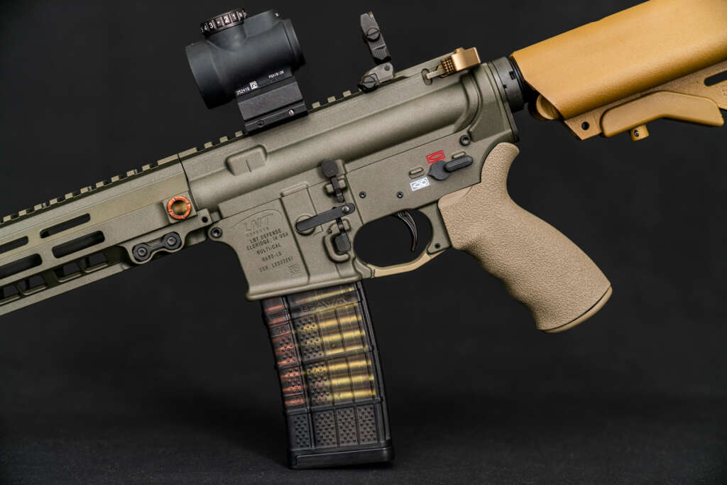LMT MARS-L & Geissele – 5.56 NATO – OD Gunmetal & FDE – 14.7″ Pinned ...